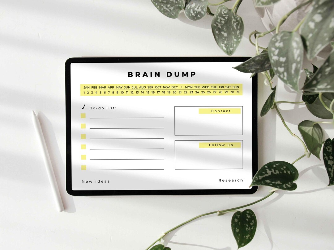 Brain Dump Template, to Do List Printable, Simple, Effective, and ...