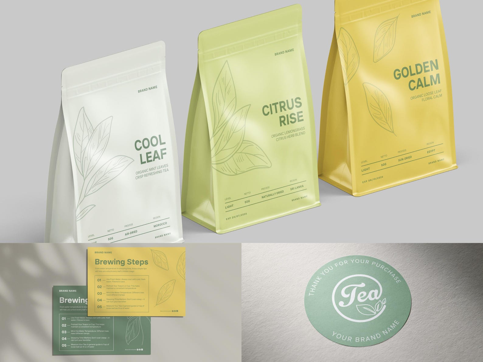 Fall Herbal Tea Label Kit Editable Canva | Autumn Wellness Packaging ...