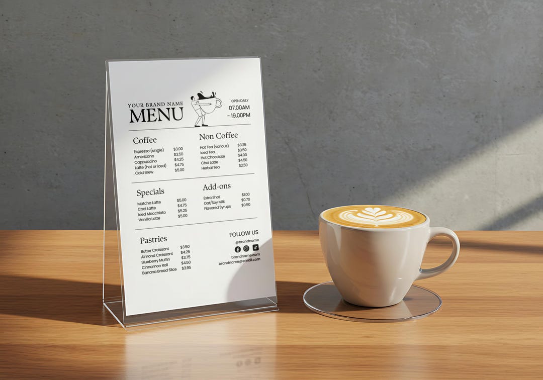 Coffee Shop Menu Template Canva, 4 Coffee Menu Designs, Editable Cafe ...