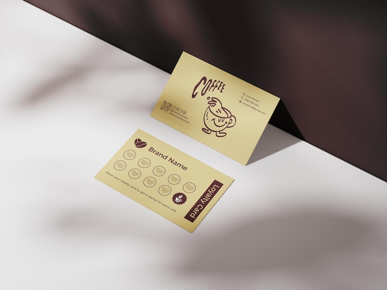 Cartão de Fidelidade para Café, Selo Personalizado para Cartão ...
