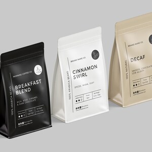 15 Editable Coffee Pouch Label Bundle, Canva Templates for Coffee ...