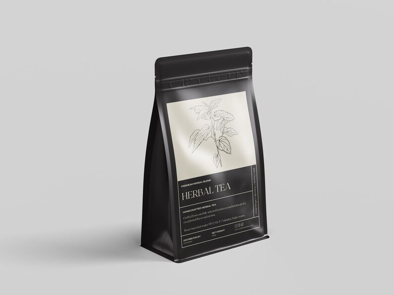 3 Pastel Tea Pouch Label Template Canva | Editable Tea Bag Packaging ...