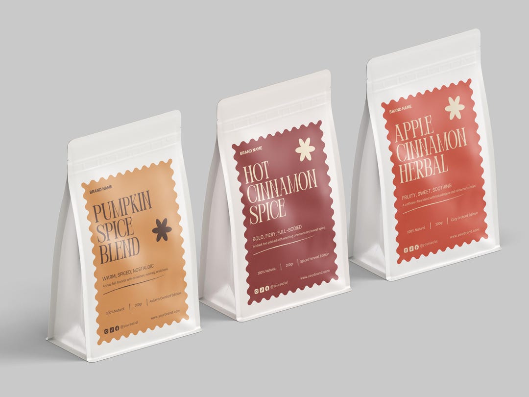 Custom Tea Labels | Printable Tea Labels (3 Sizes) + Business Card for ...