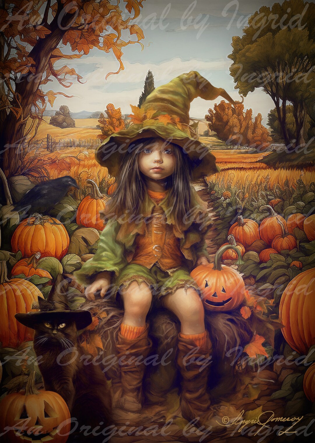 Pumpkin Cutie Digital Collage Greeting Card (suitable for Framing) - Etsy