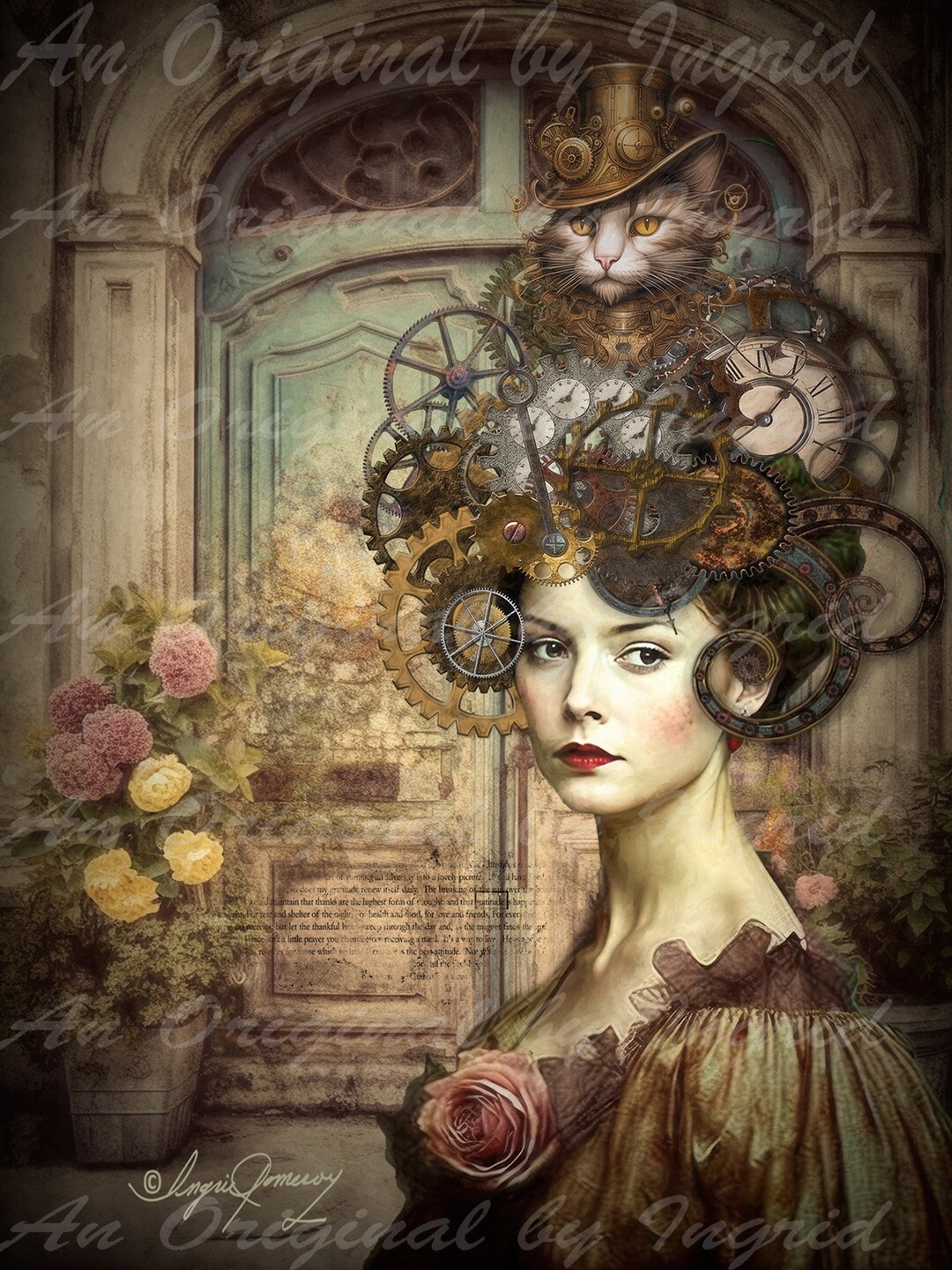 Steampunk Do Digital Collage Greeting Card (suitable for Framing) - Etsy