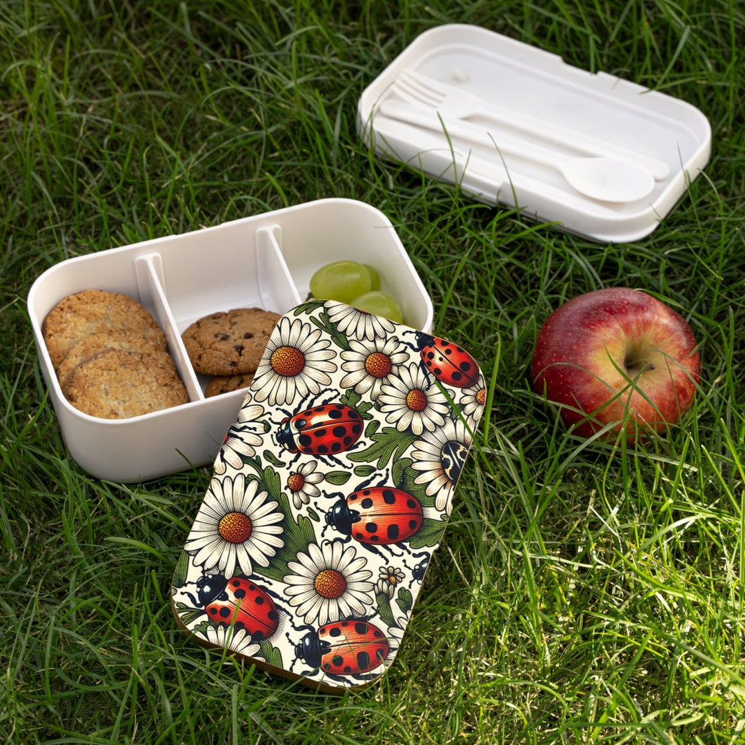Bento Lunch Box With Lady Bugs and Daisies. Cute Lunch Box. Go to ...