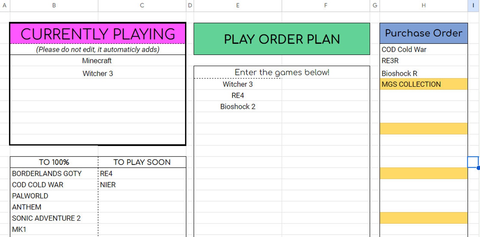Video Game Tracker/backlog Track and Finish All Your Games - Etsy