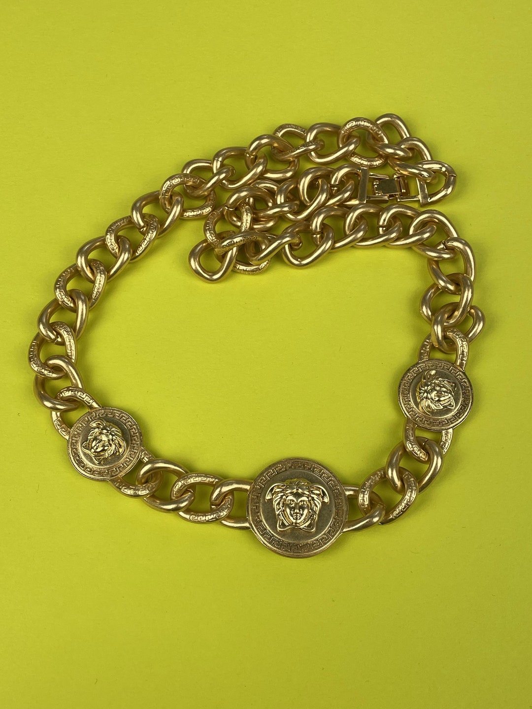 Vintage Versace Gold-plated Chain With Medusa Logo Pendant - Etsy