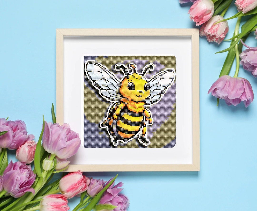 Bee Cross Stitch Pattern, Wasp, Smal Cross Stitch Pattern, Small Work ...