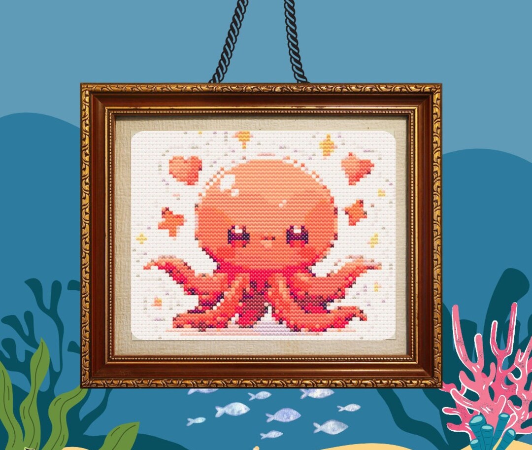 Octopus Cross Stitch Pattern, Small Cross Stitch Pattern, Easy Pattern ...