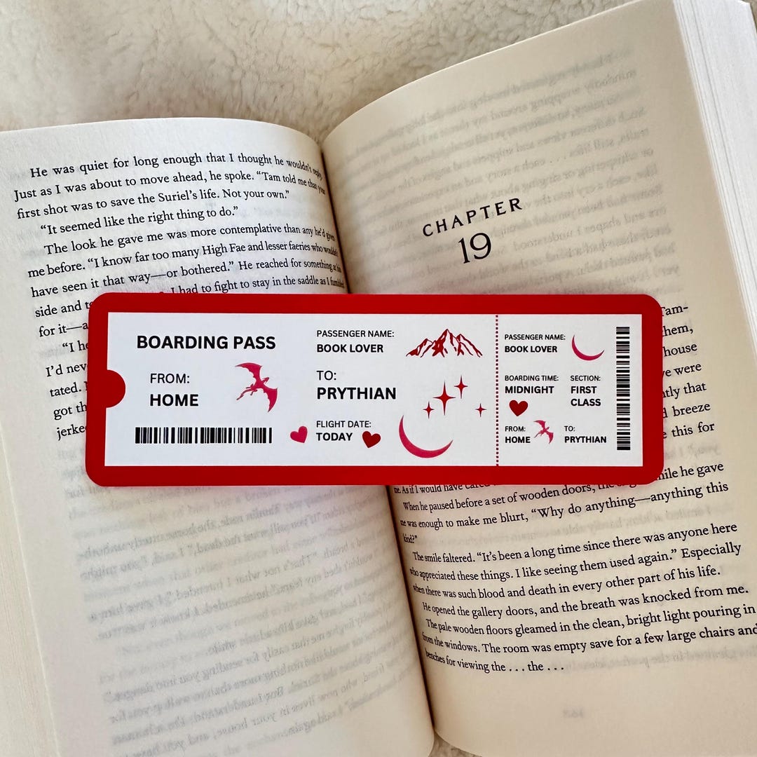 A Court of Thorns and Roses Boarding Pass Bookmark | Bookish Bookmarks ...