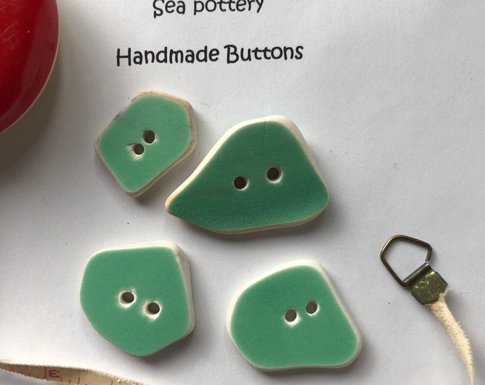 Teal Handmade Sea Pottery Inspired Buttons, Accent for Summer Coverup ...