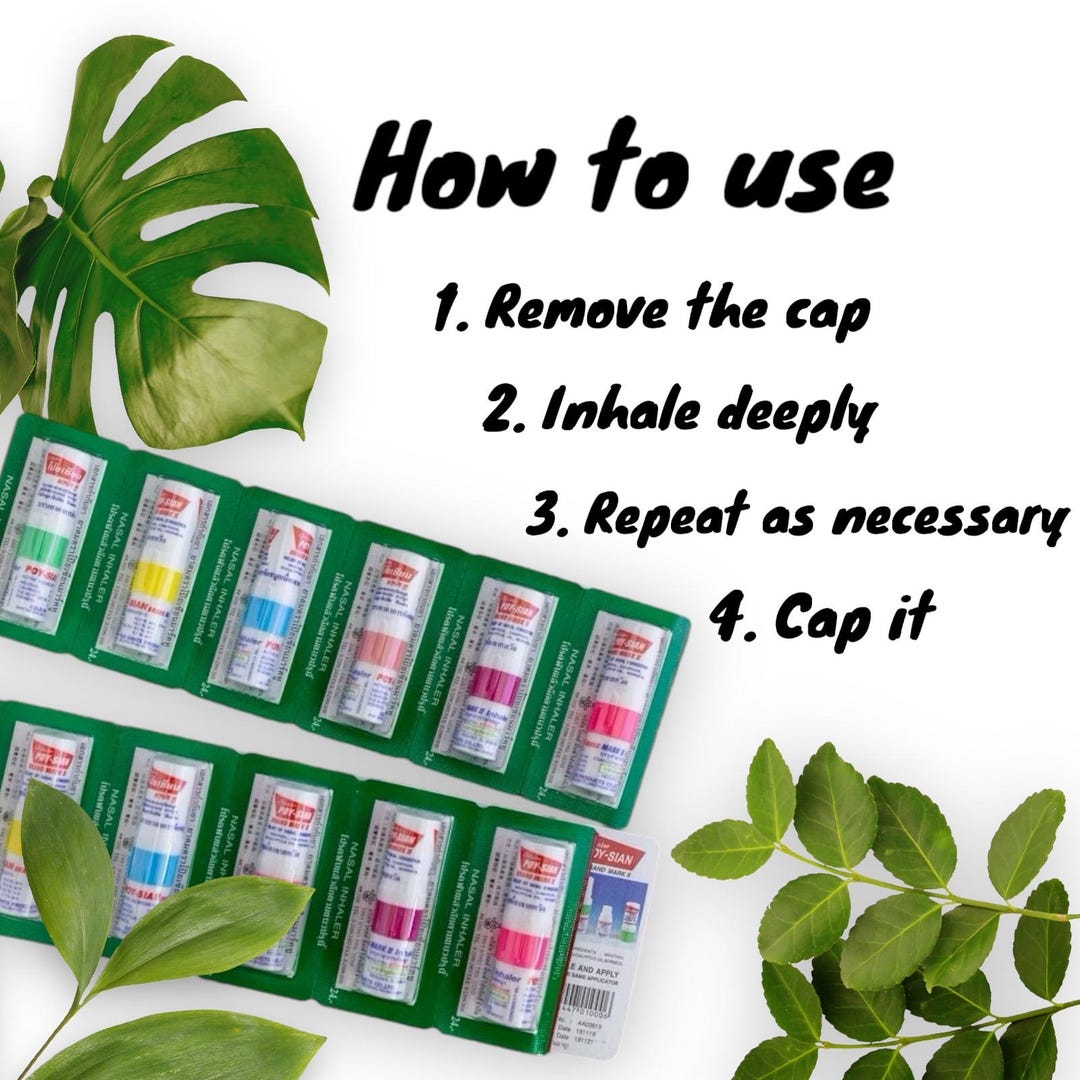 Poysian Inhaler Pack 6 Pieces 2 IN 1 Refreshing and Aroma Oil Stick - Etsy