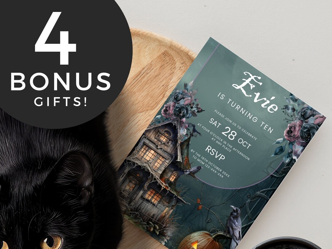 EDITABLE, Horror Themed Invitations, Haunted Mansion Birthday ...