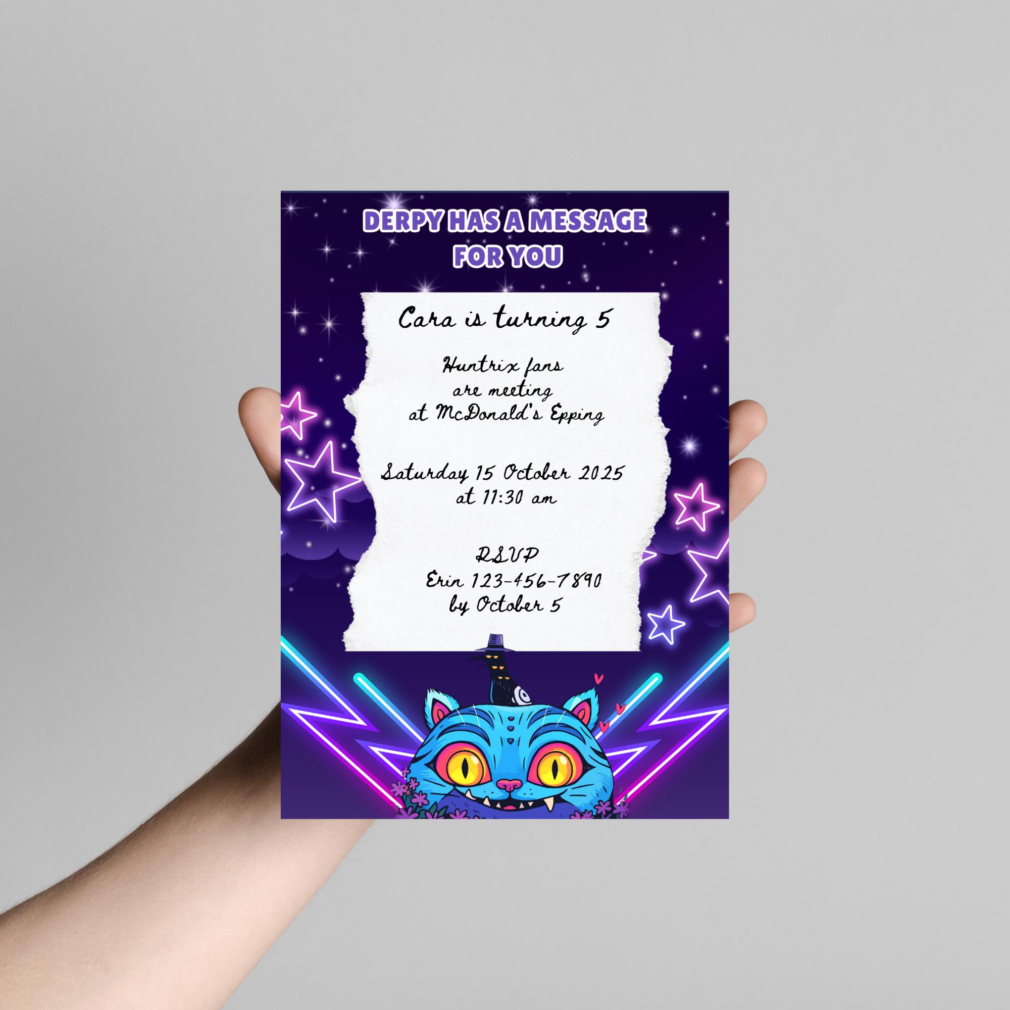 Huntrix Birthday Invitation Template | K-pop Editable Digital Invite ...