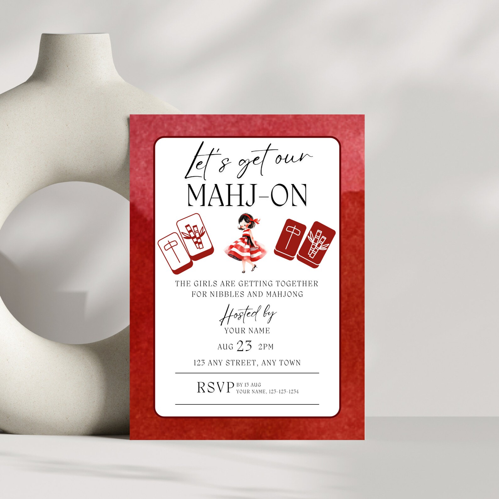 Mahjong Party | Digital Download | Customizable Instant Digital ...