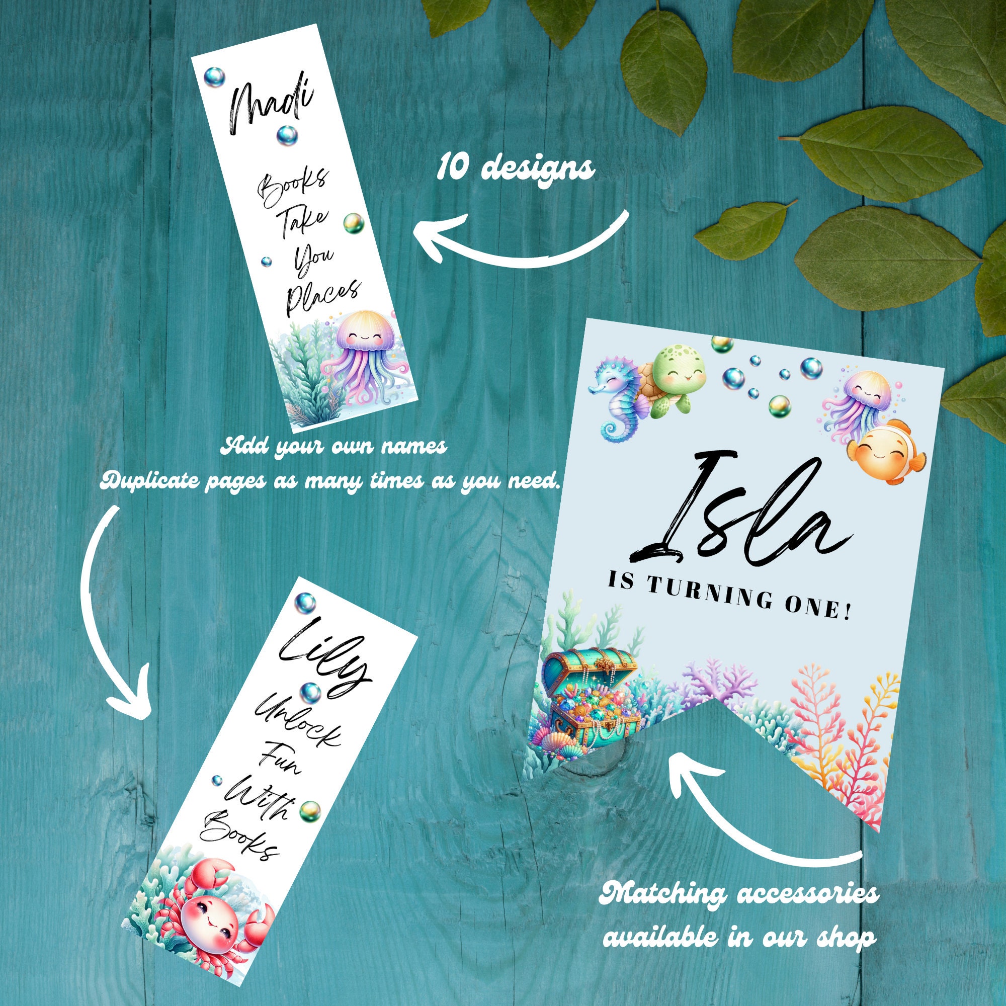Editable Ocean Theme Bookmarks, Under the Sea - Instant Download for ...