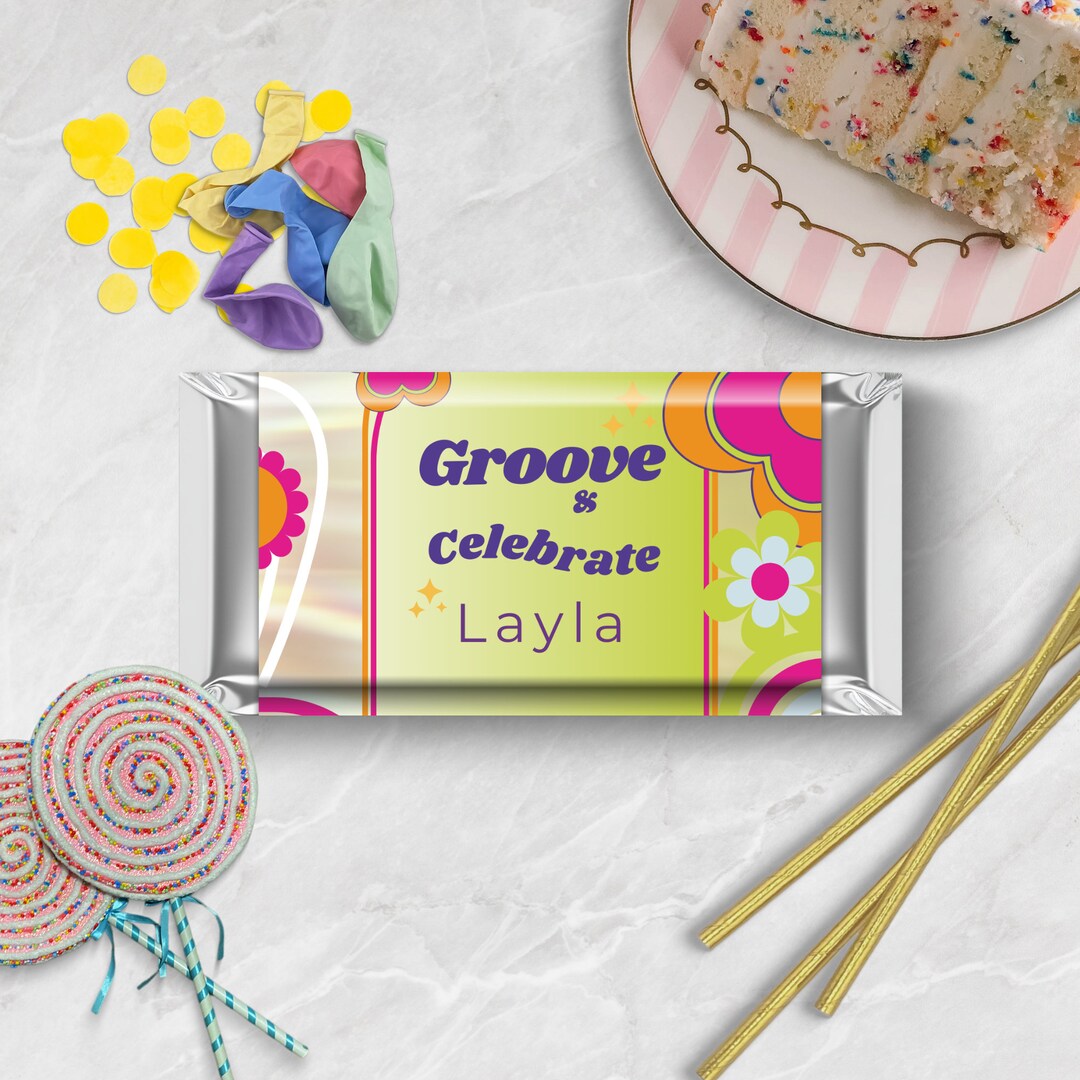 Groovy Chocolate Bar Wrapper, Aldi Bar Wrapper, Hippie Birthday, 60s ...