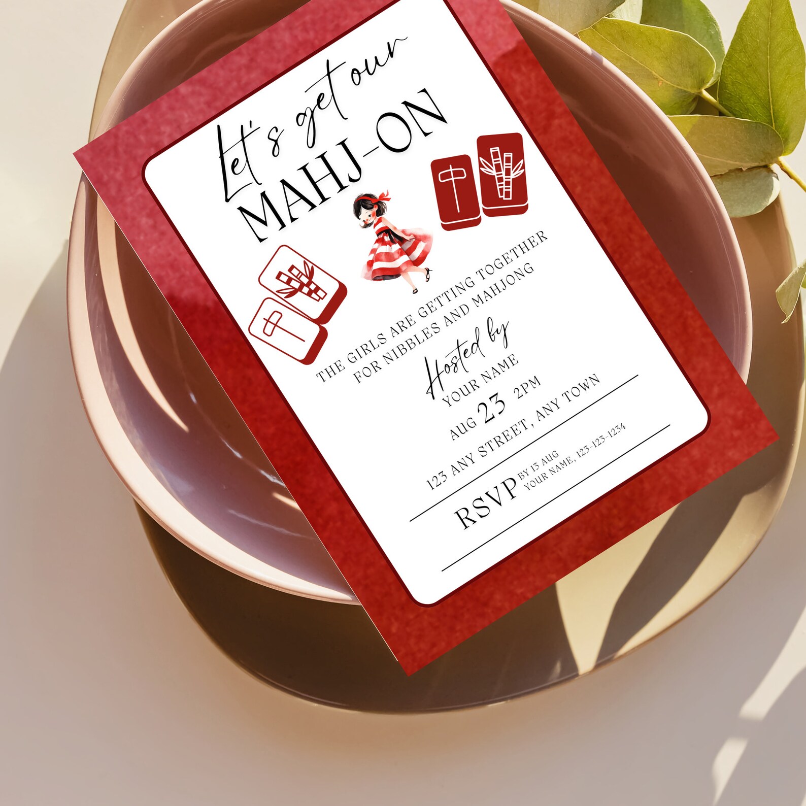 Mahjong Party | Digital Download | Customizable Instant Digital ...