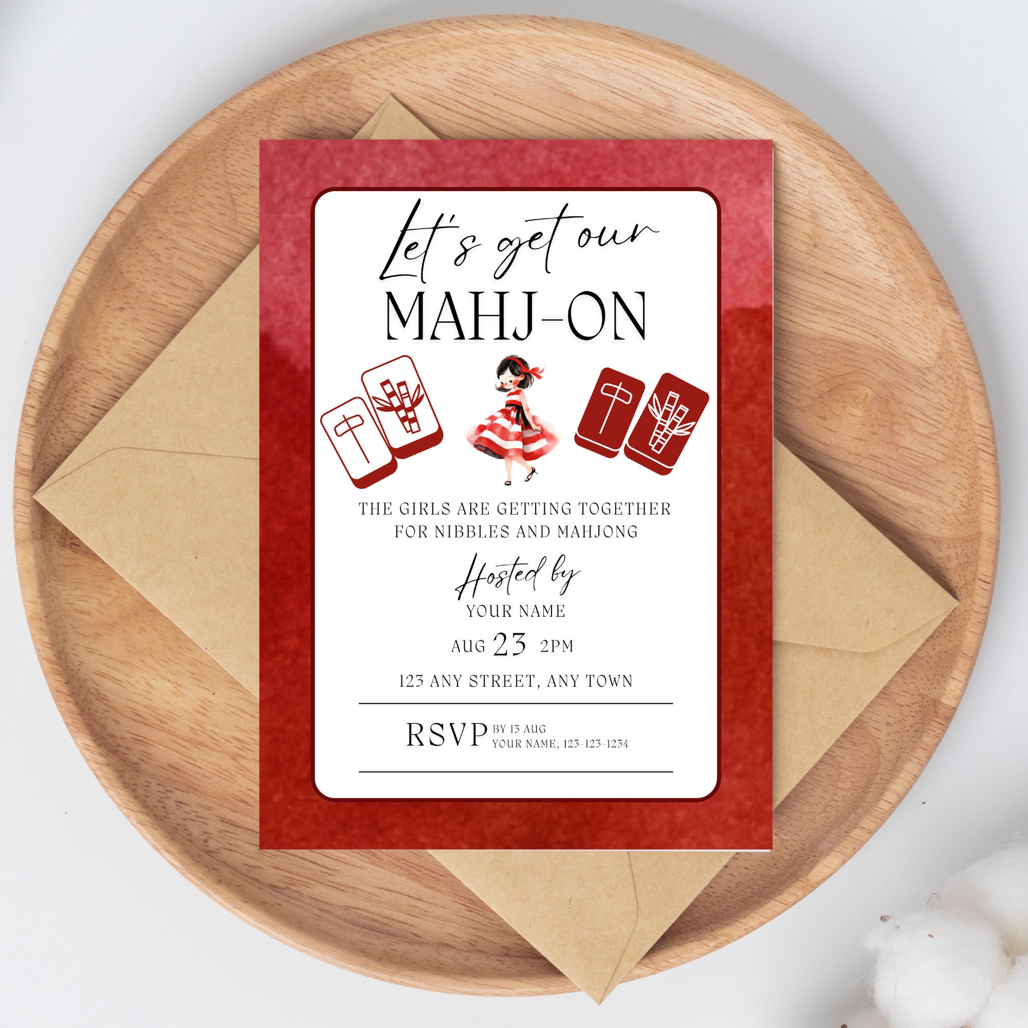 Mahjong Party | Digital Download | Customizable Instant Digital ...