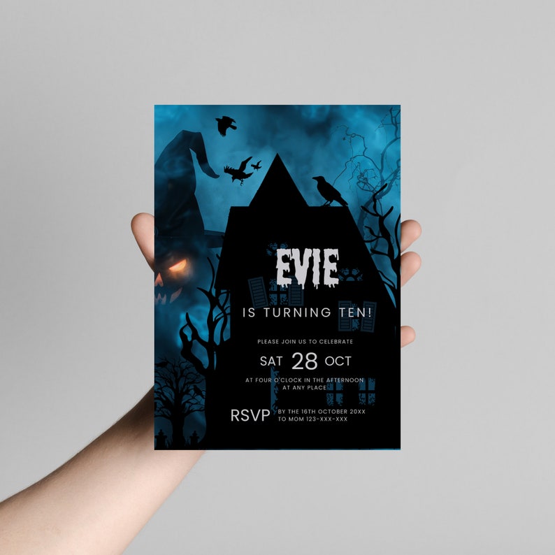 EDITABLE, Horror Themed Invitations, Haunted Mansion Birthday ...