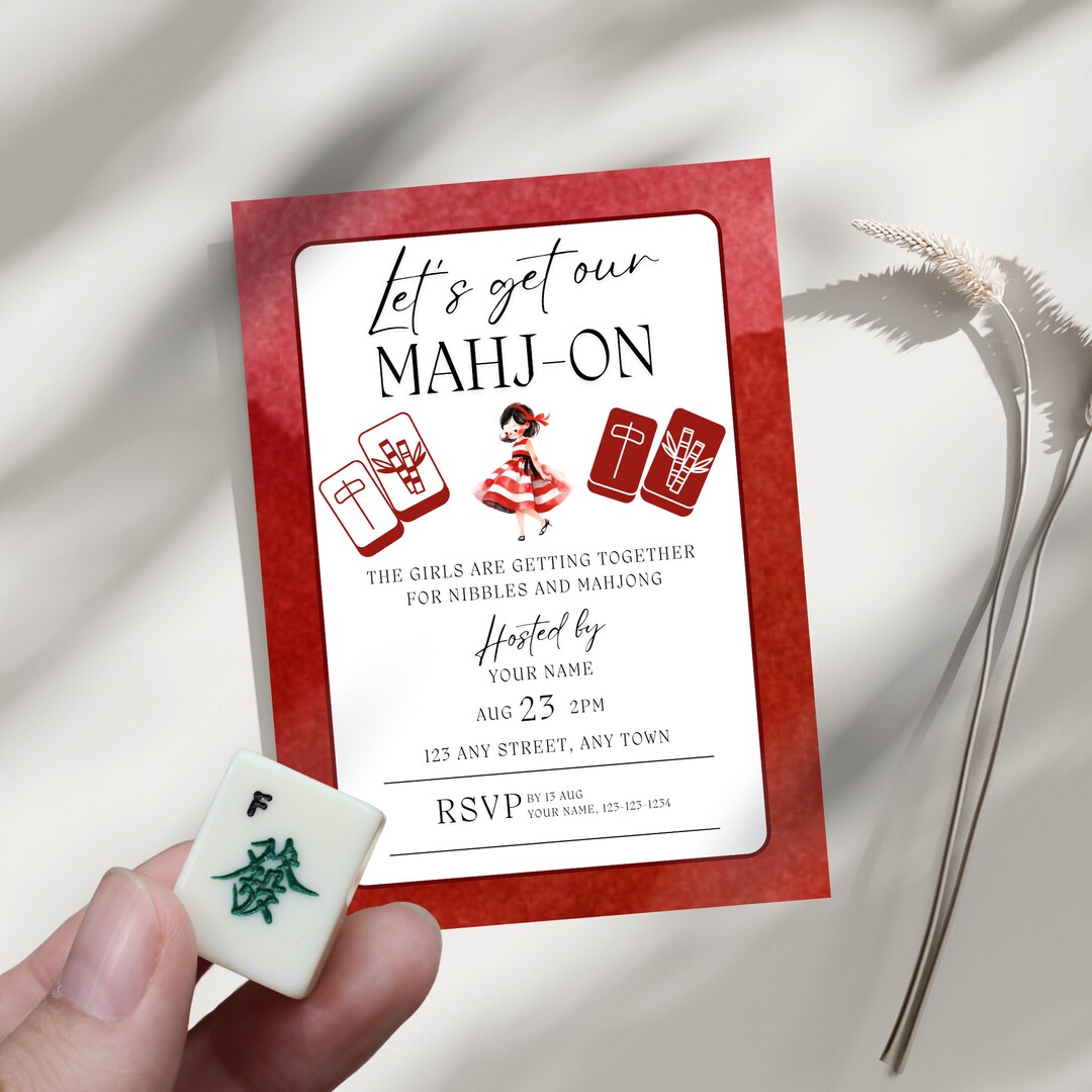 Mahjong Party | Digital Download | Customizable Instant Digital ...