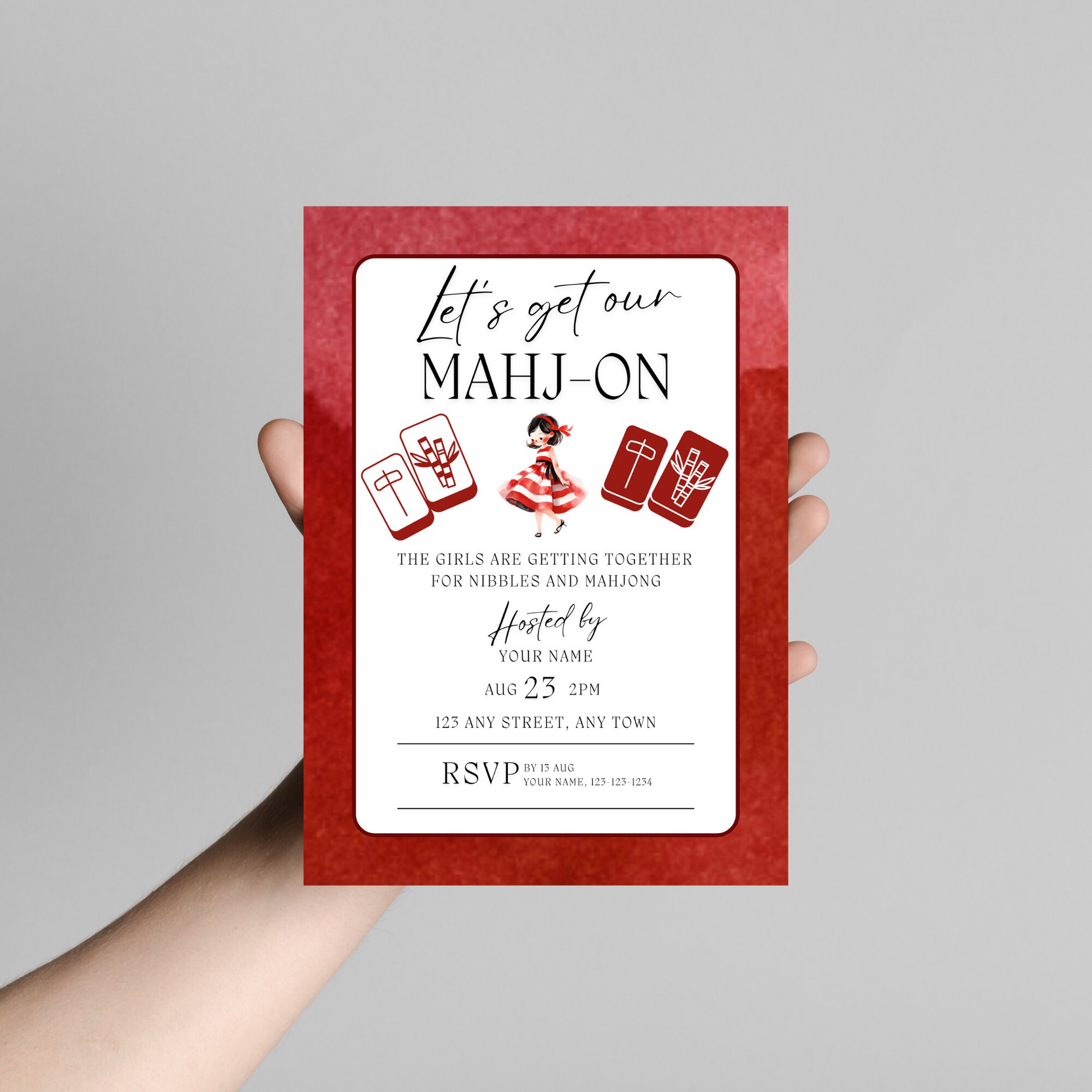 Mahjong Party | Digital Download | Customizable Instant Digital ...