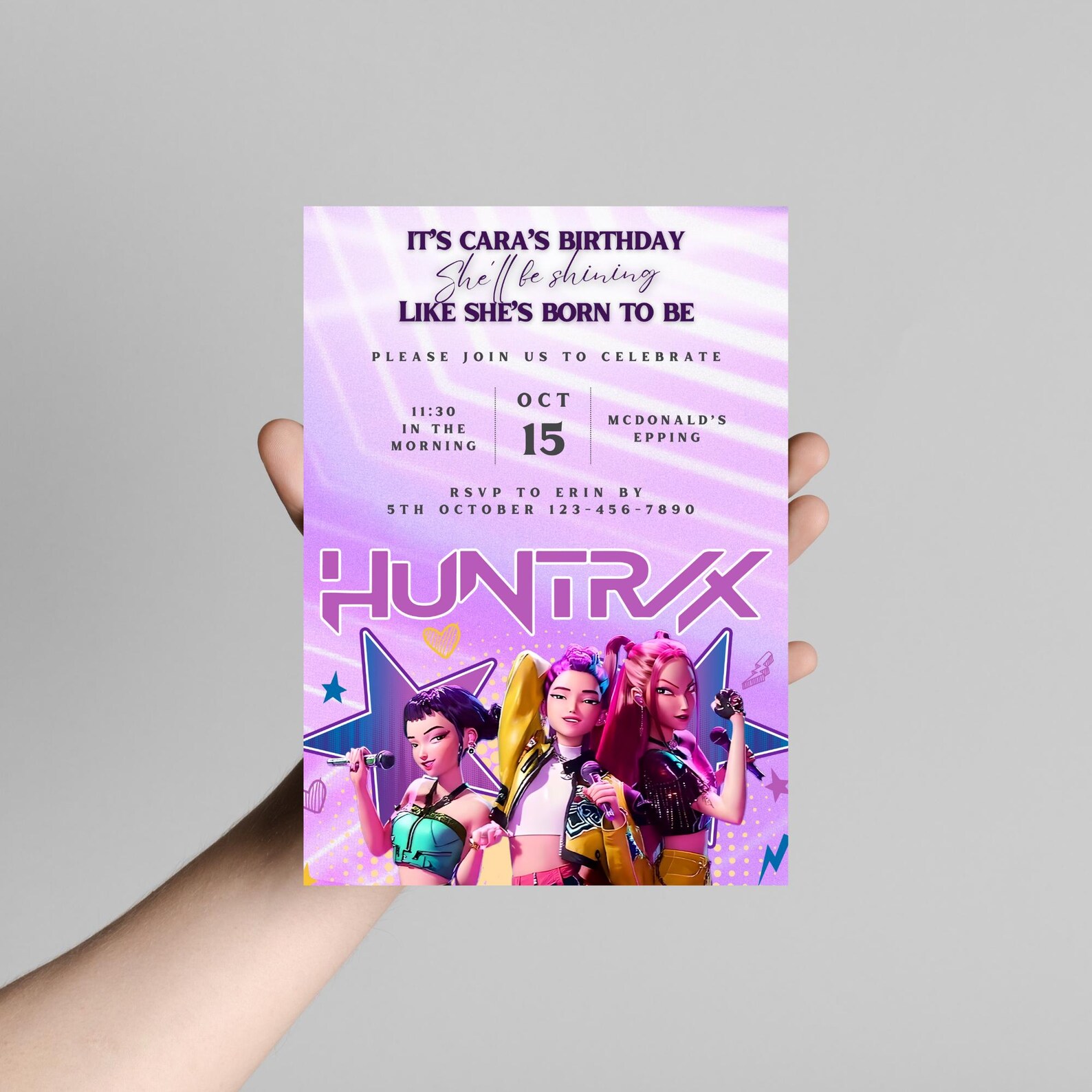 Huntrix Birthday Invitation Template | K-pop Editable Digital Invite ...