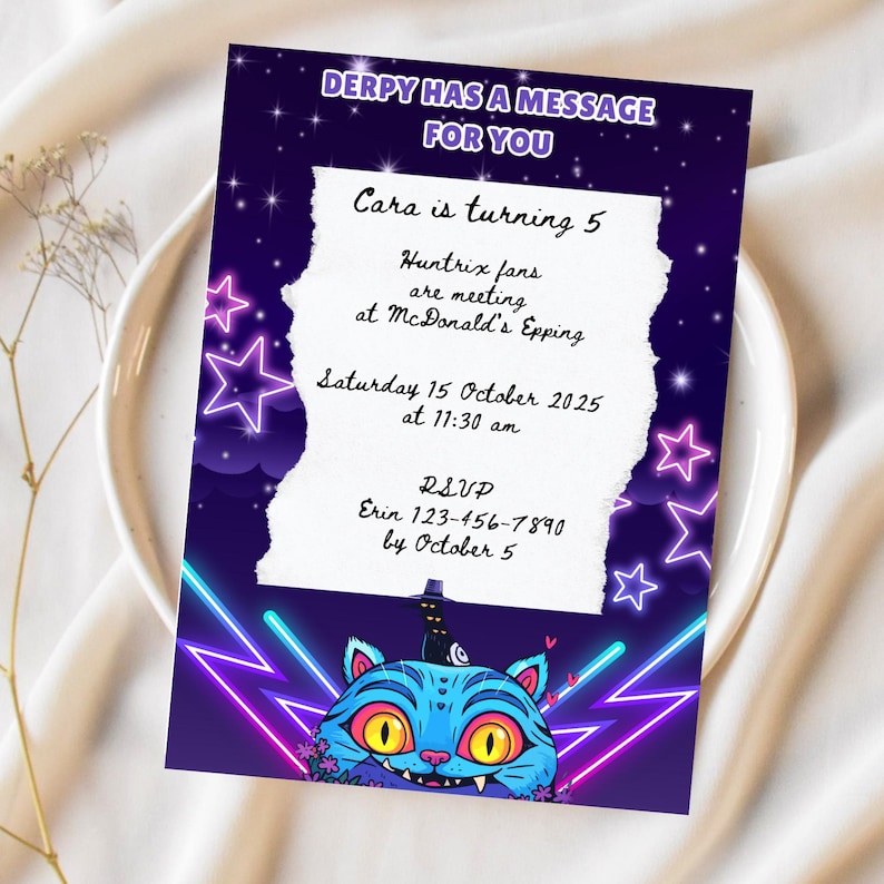 Huntrix Birthday Invitation Template | K-pop Editable Digital Invite ...