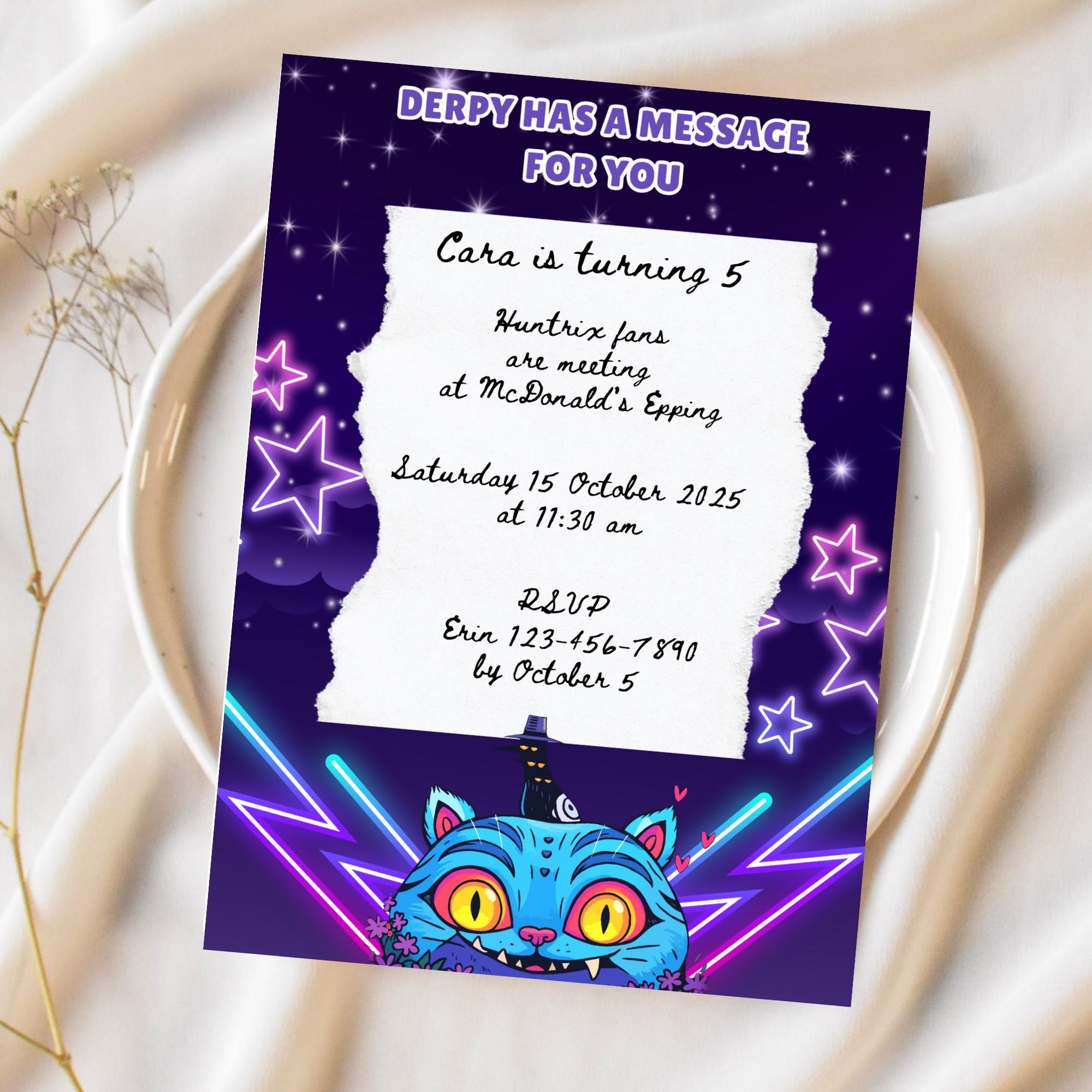 Huntrix Birthday Invitation Template | K-pop Editable Digital Invite ...
