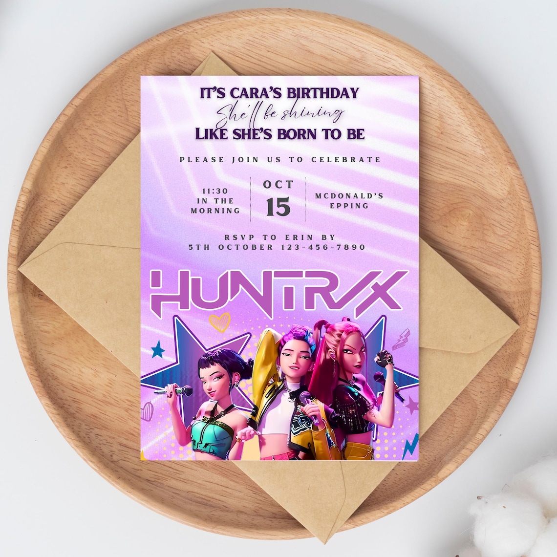 Huntrix Birthday Invitation Template | K-pop Editable Digital Invite ...