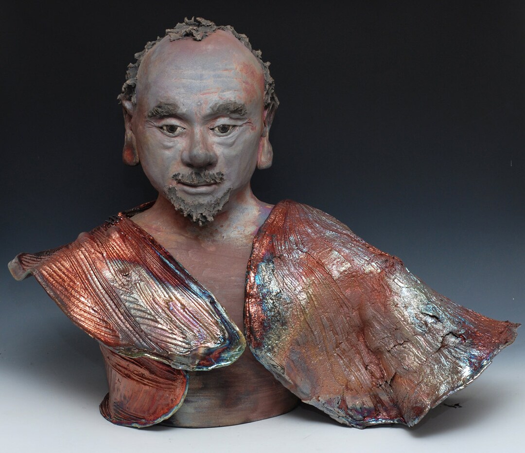 Man With a Goatee Modern Art Figure Sculpture Wabi Sabi Style - Etsy
