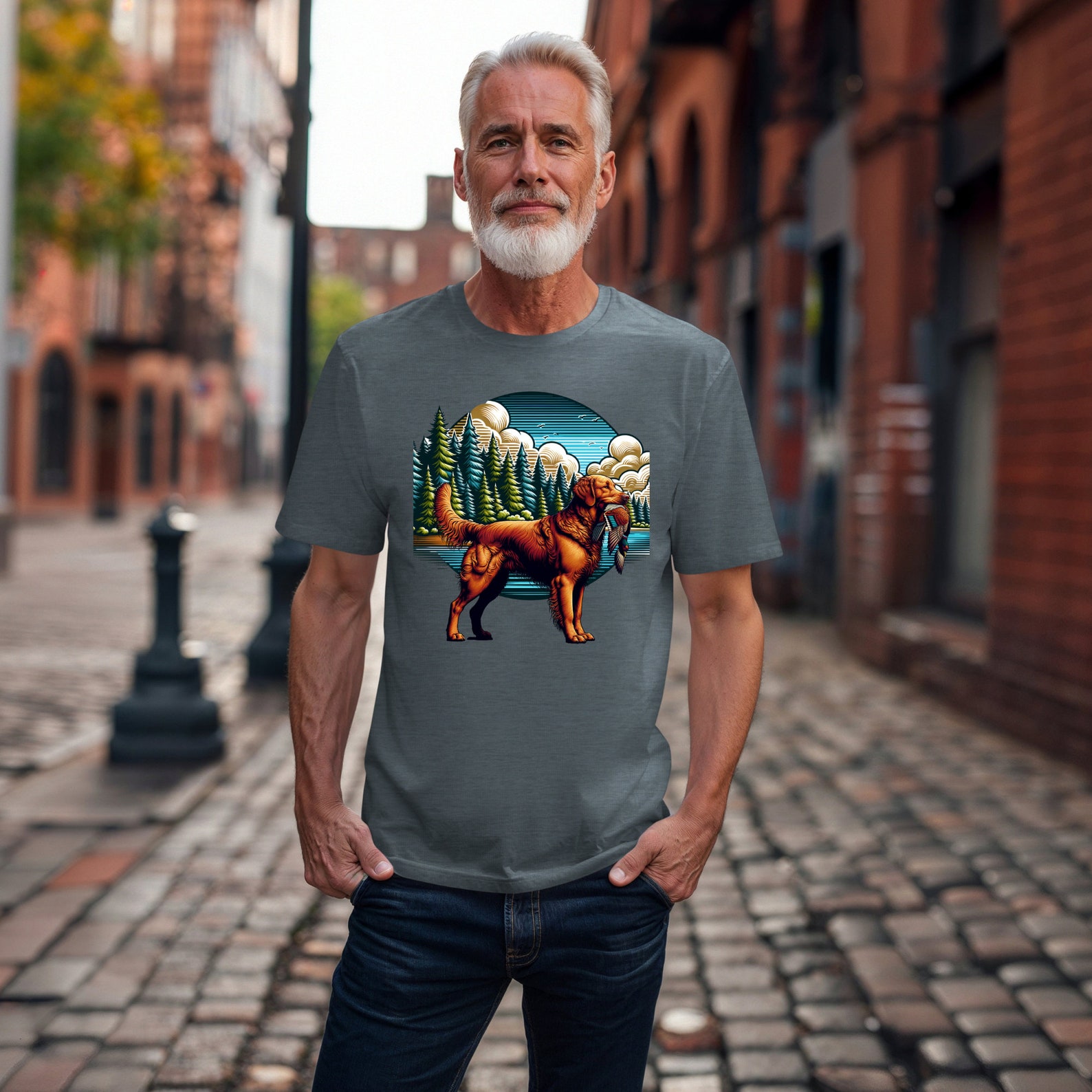 Chesapeake Bay Retriever T-shirt, Chessie With Bird Tee, Great for ...