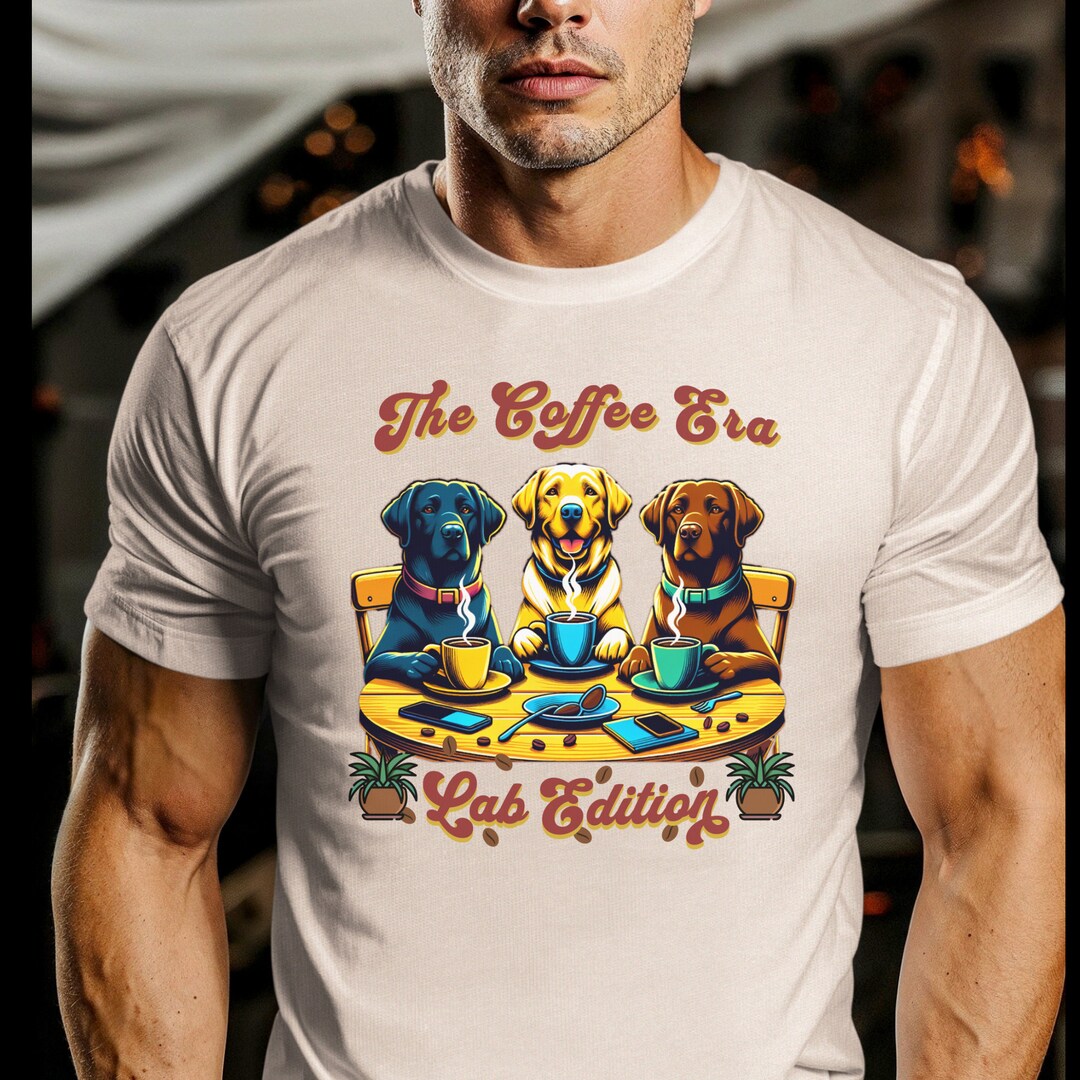 The Coffee Era Lab Edition T-shirt, Black Chocolate Yellow Labradors ...