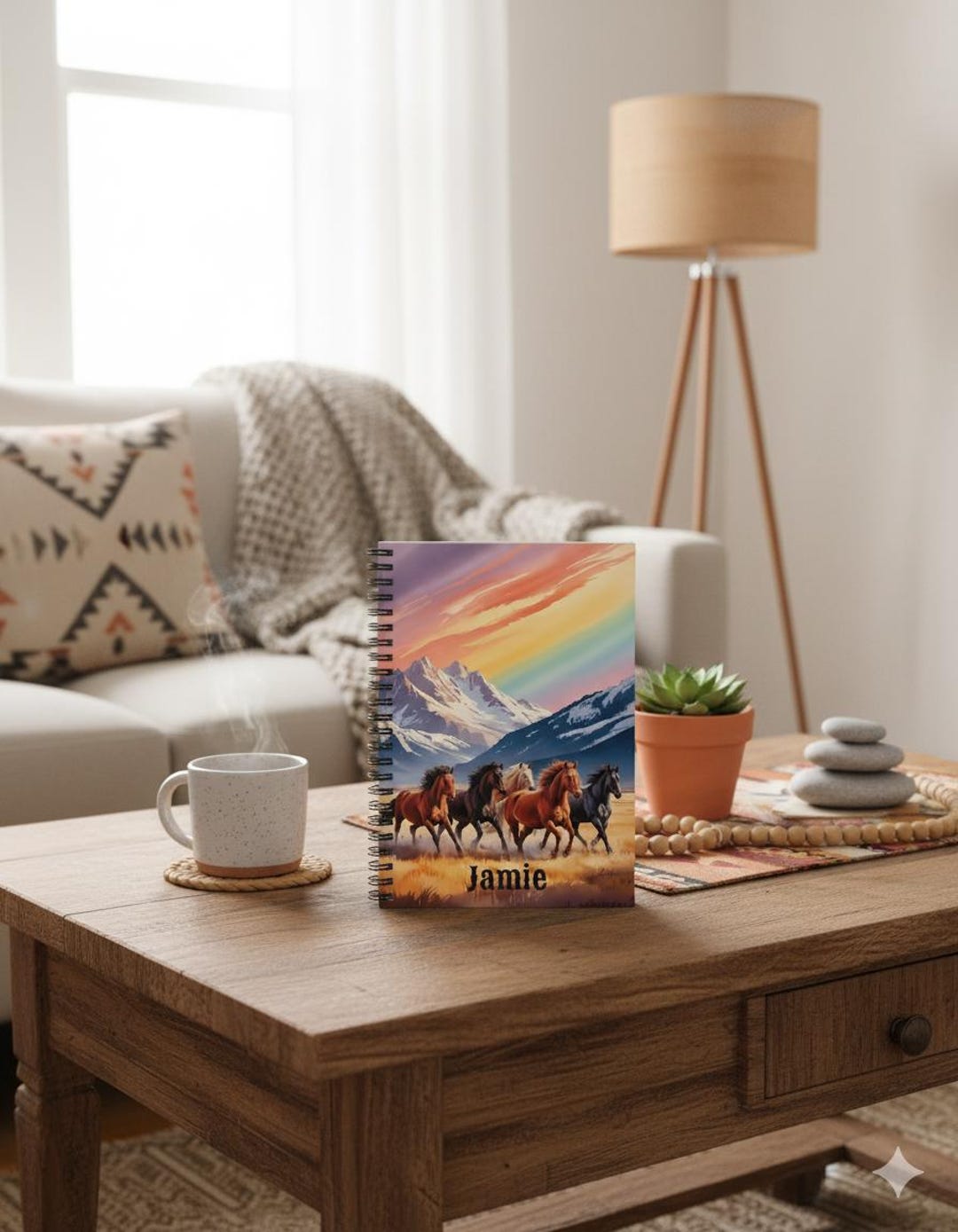 Personalized Wild Horses Pride Journal, Rainbow Mountain Notebook ...