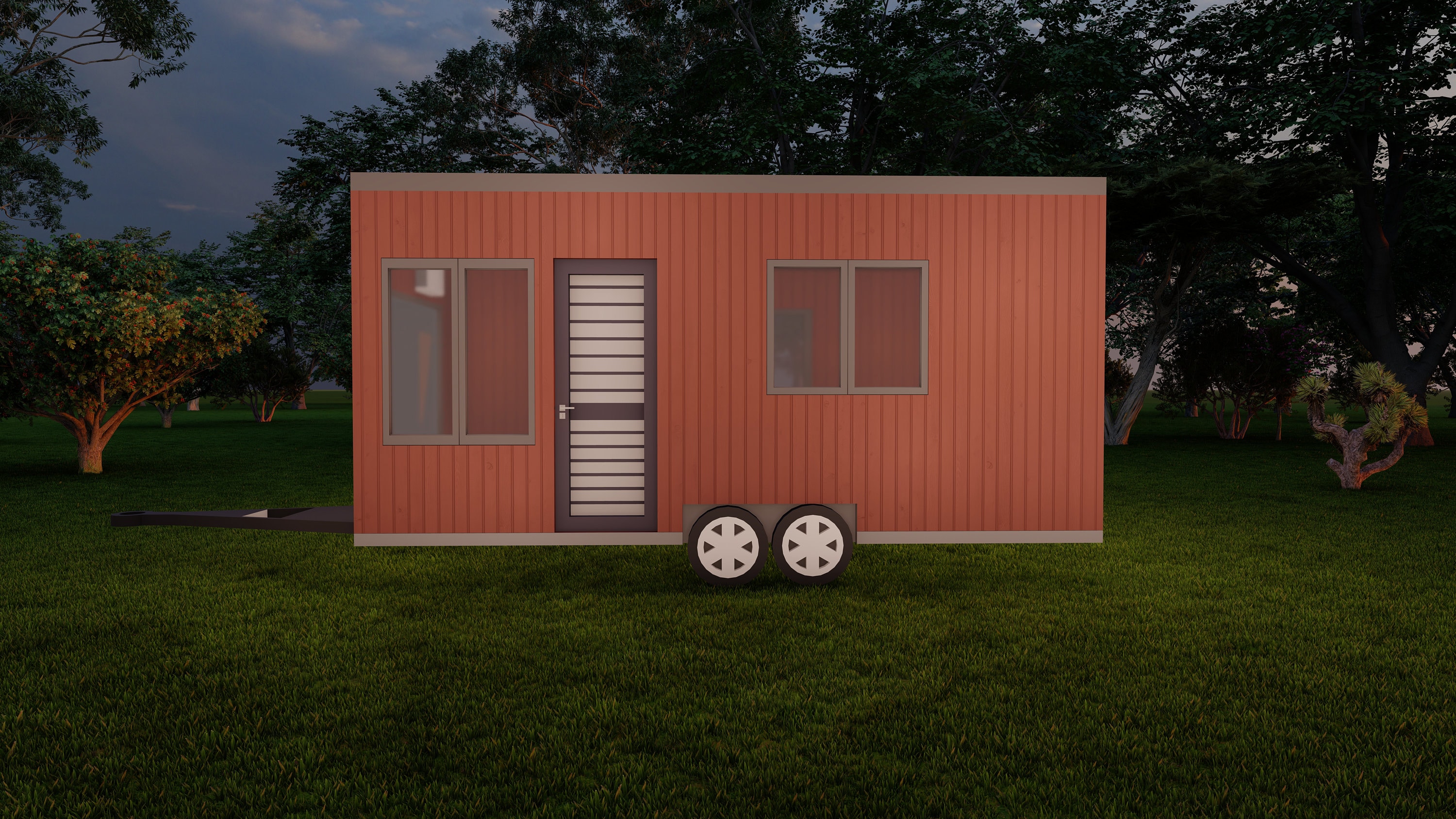 Tiny House on Wheels, 8'x20', Blueprint House Plan, Tiny House Trailer ...