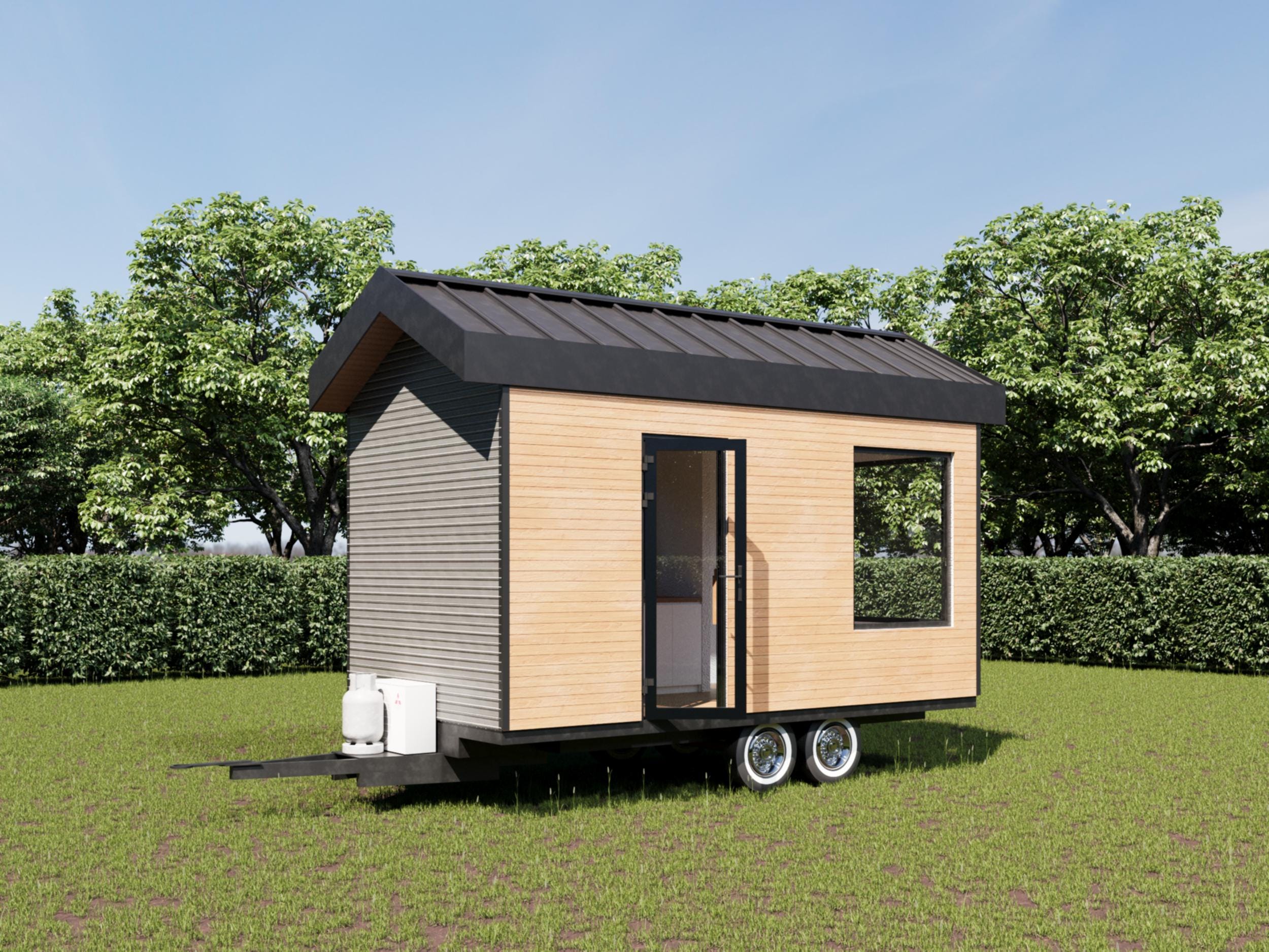 Tiny Home Plans on Wheels 115sqft - Mobile Living Design With 3D ...