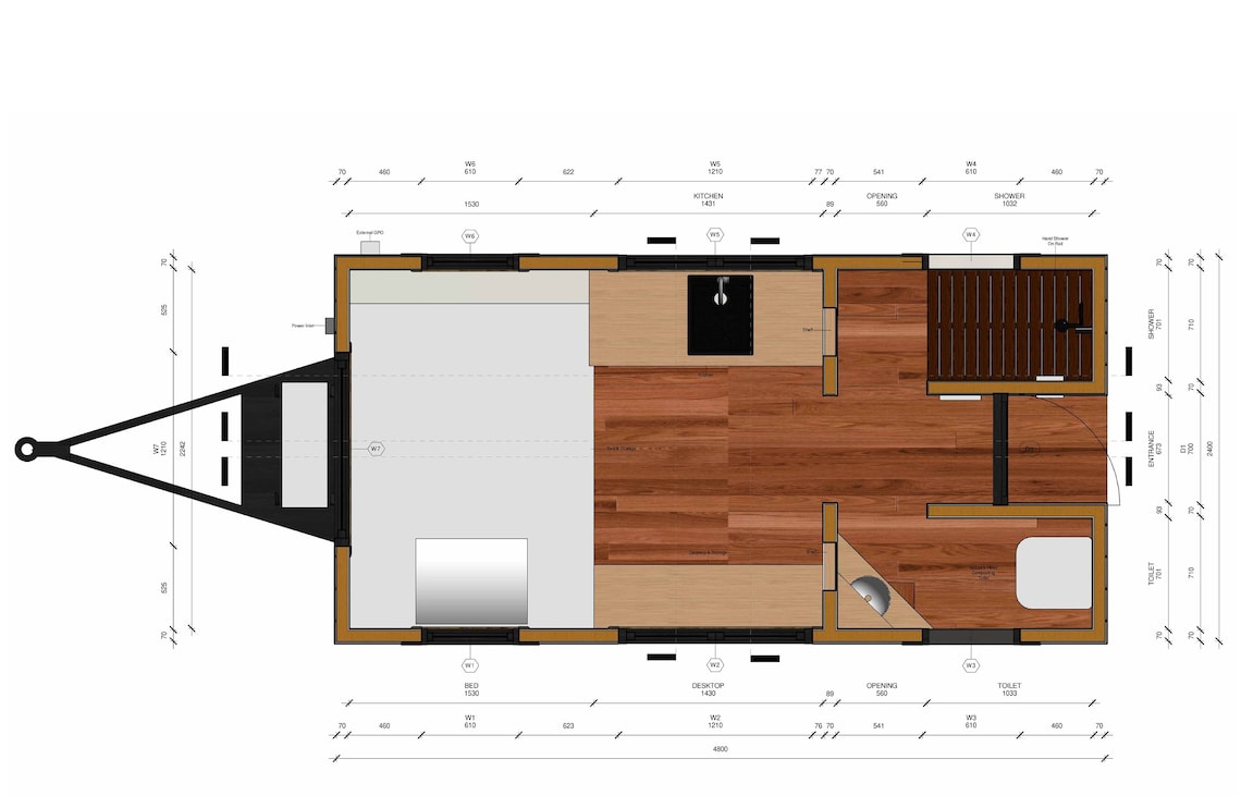 Tiny Home Design Plans Mobile Small House Wood Construction Blueprints ...
