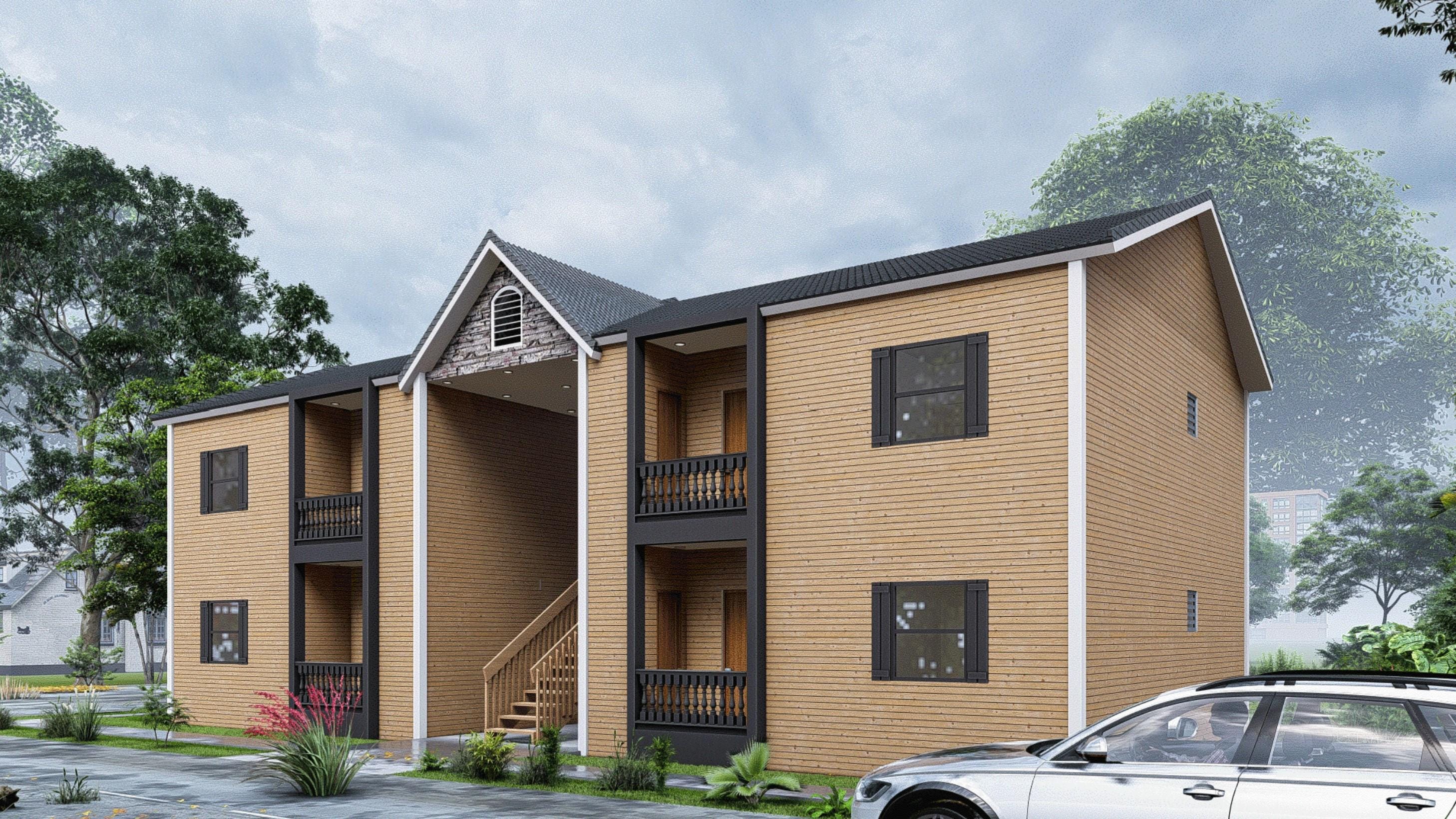 Fourplex Multifamily Building Plans 60’x29’ – 2 Storeys, 4 Units, Detailed Architectural ...