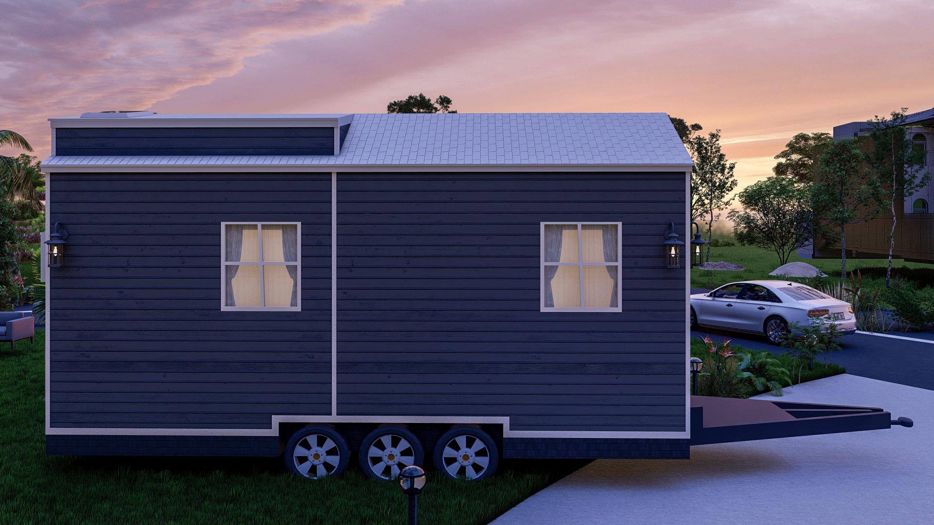 Tiny Mobile Home With Loft | 23.5'x8' | 188 Sq Ft | Living Area ...