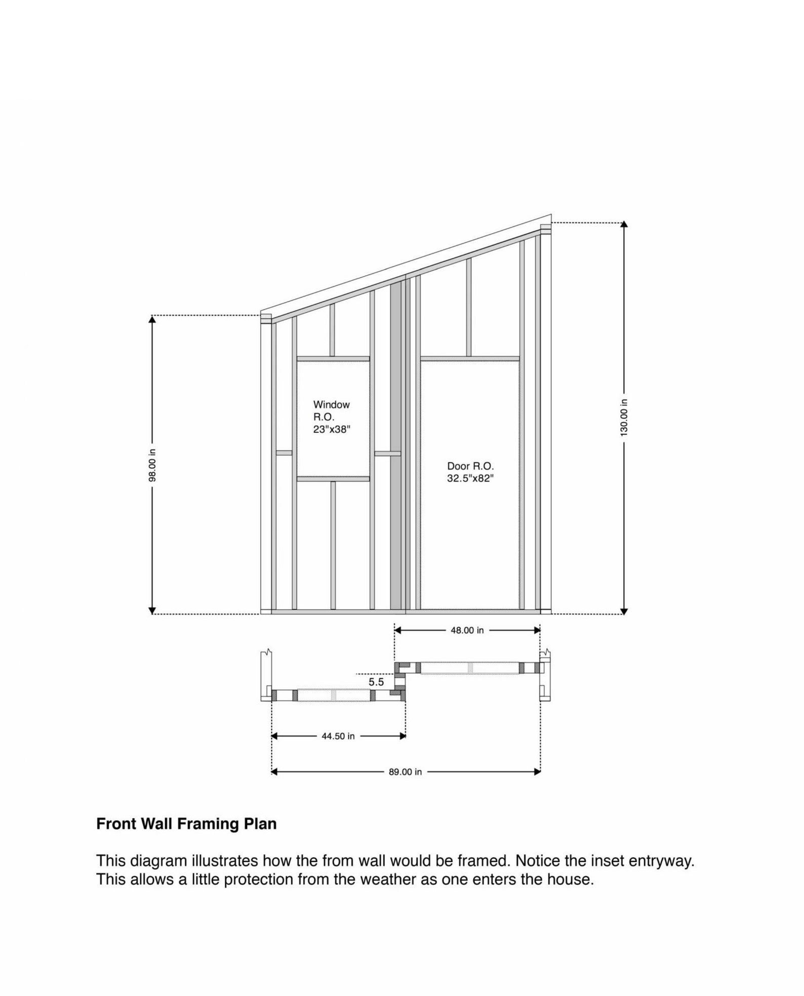 Tiny Home Building Plans 8'x16' 128 Sq Ft - Floor Plans, Framing ...