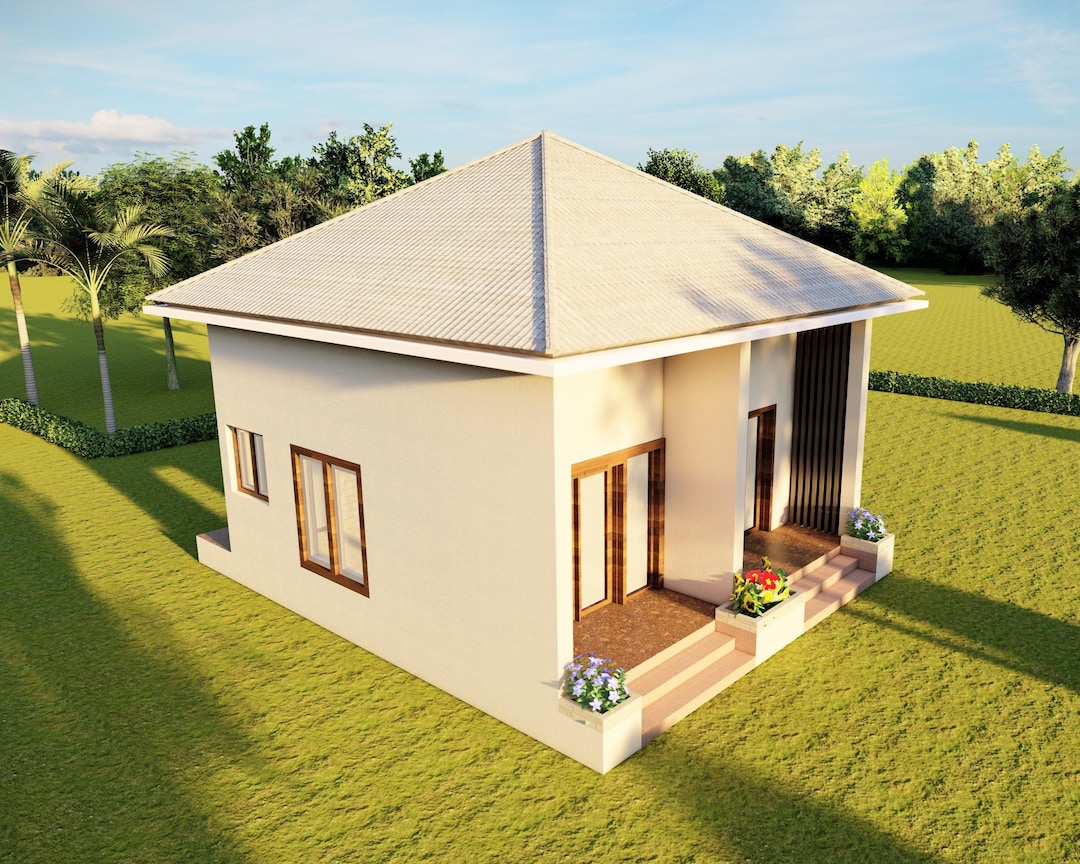 7m X 7m Tiny Home Plans Bedroom, Kitchen, Bathroom, Dining, Living Room ...