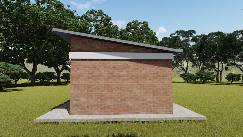 32x13' Tiny Home Plans One Bedroom 416sqft House Design Layout | Small ...