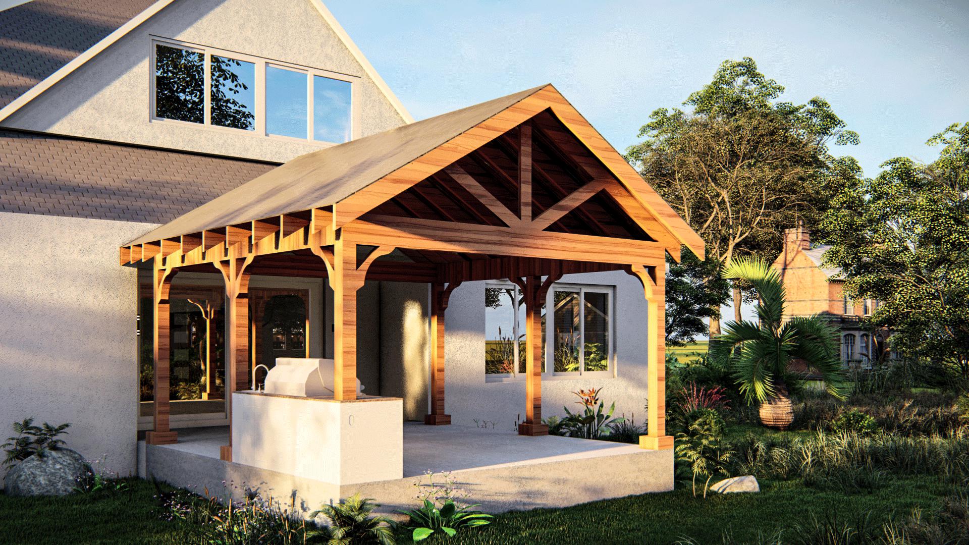 15’x16’ Cedar Canopy DIY Plans – Includes Construction Notes, Post ...