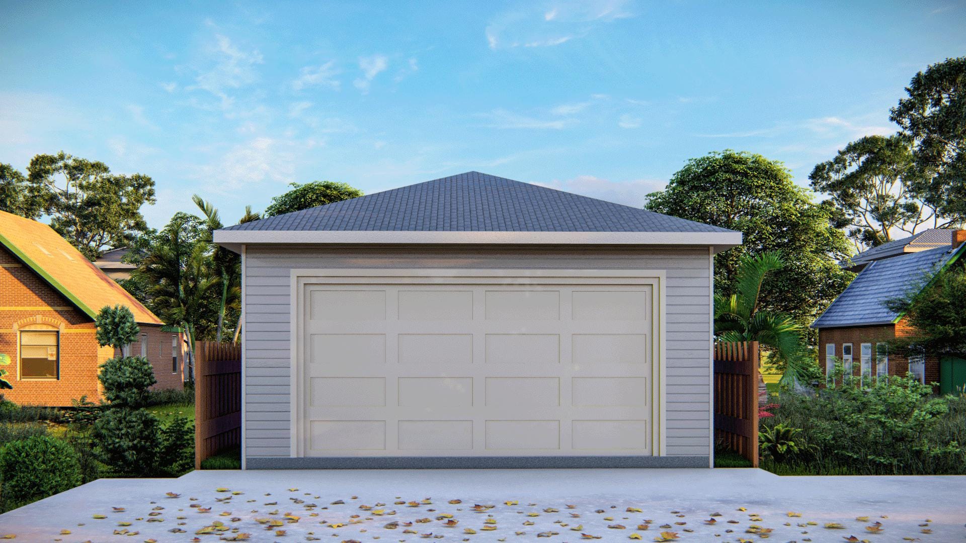 20’x25’ Garage Plans – Includes Floor Plan, Elevations, Sections ...