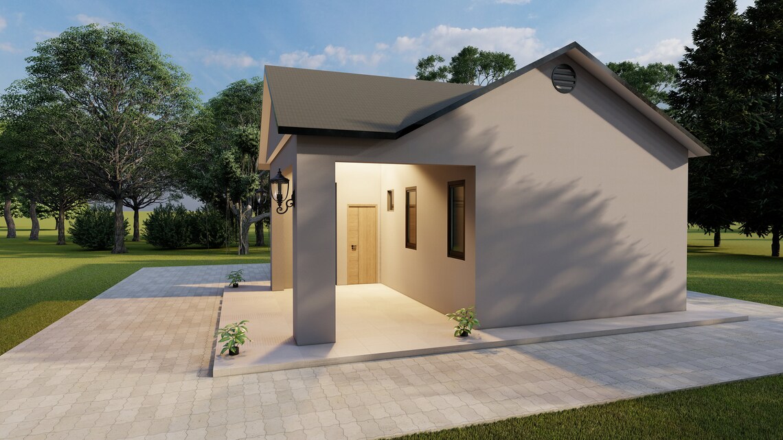 Tiny Home Building Plans One Bedroom Tiny Cabin Plan Blueprint Small ...