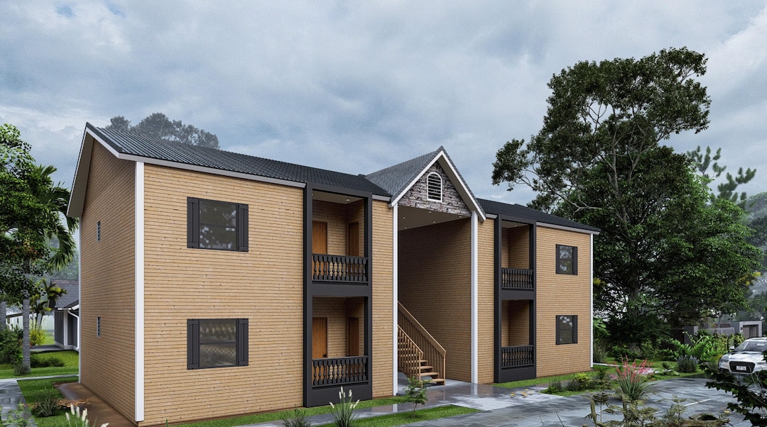 Fourplex Multifamily Building Plans 60’x29’ – 2 Storeys, 4 Units ...