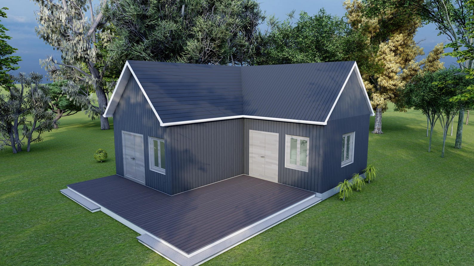 397 Sq Ft One-bedroom Home ADU Plans– Living Area, Kitchen, Bathroom ...