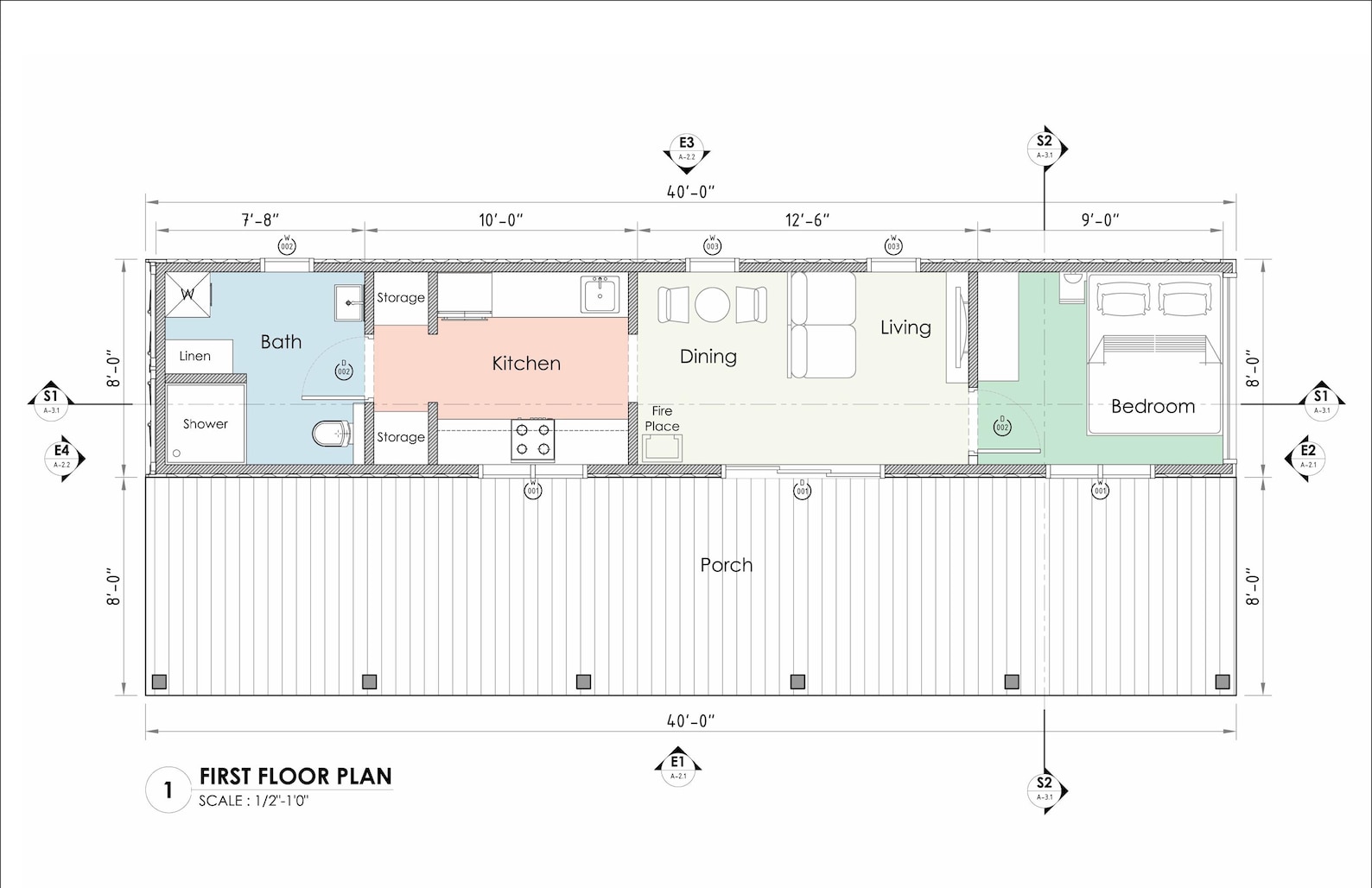 40’ Container Home Building Plans – High-cube Shipping Container ...