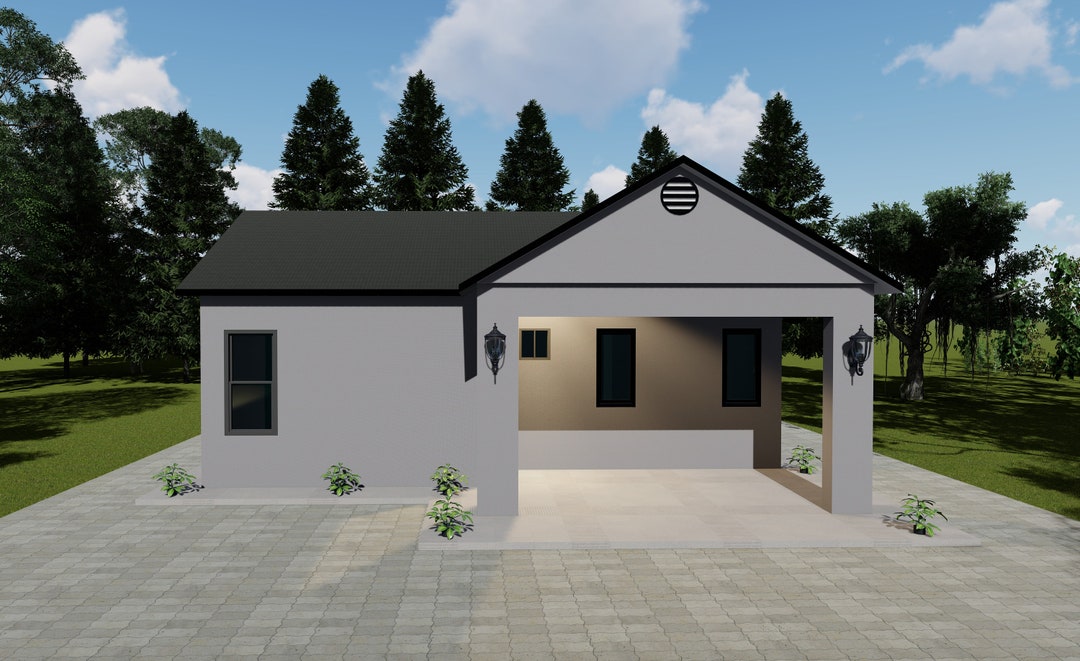 Tiny Home Building Plans One Bedroom Tiny Cabin Plan Blueprint Small ...